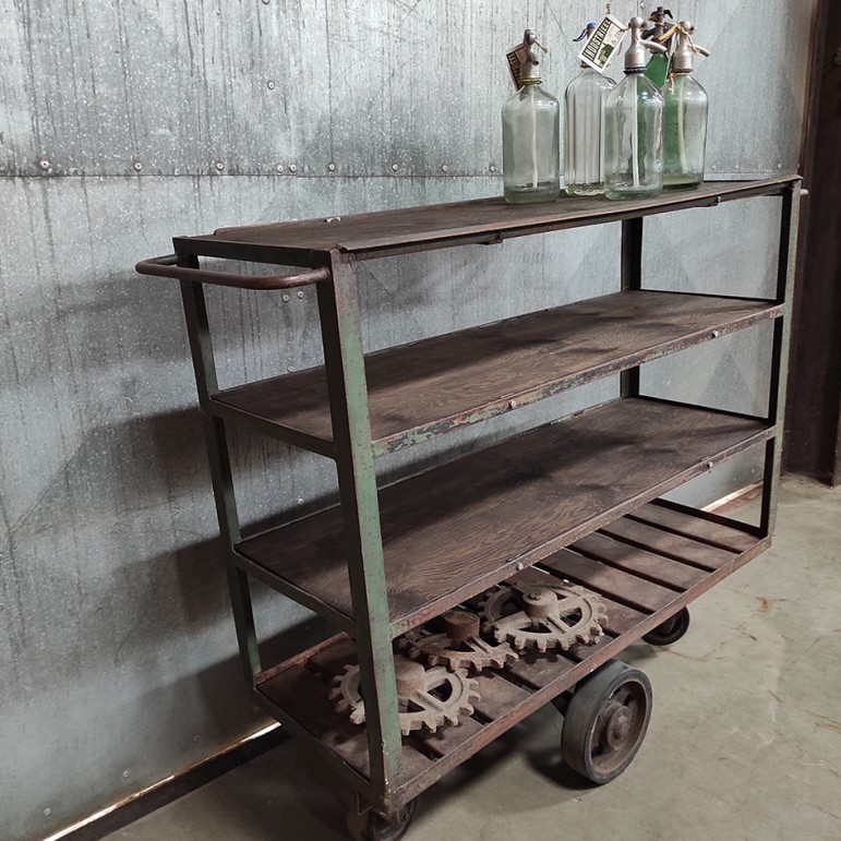 Industriële Werkkar Serveerwagen Barmeubel Industrial Bar Trolley