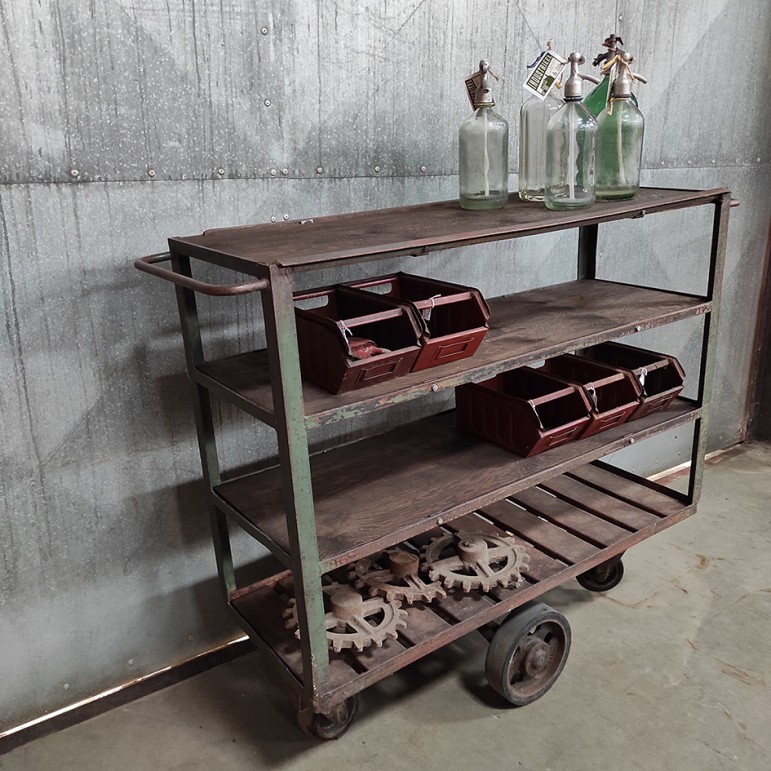 Industriële Werkkar Serveerwagen Barmeubel Industrial Bar Trolley