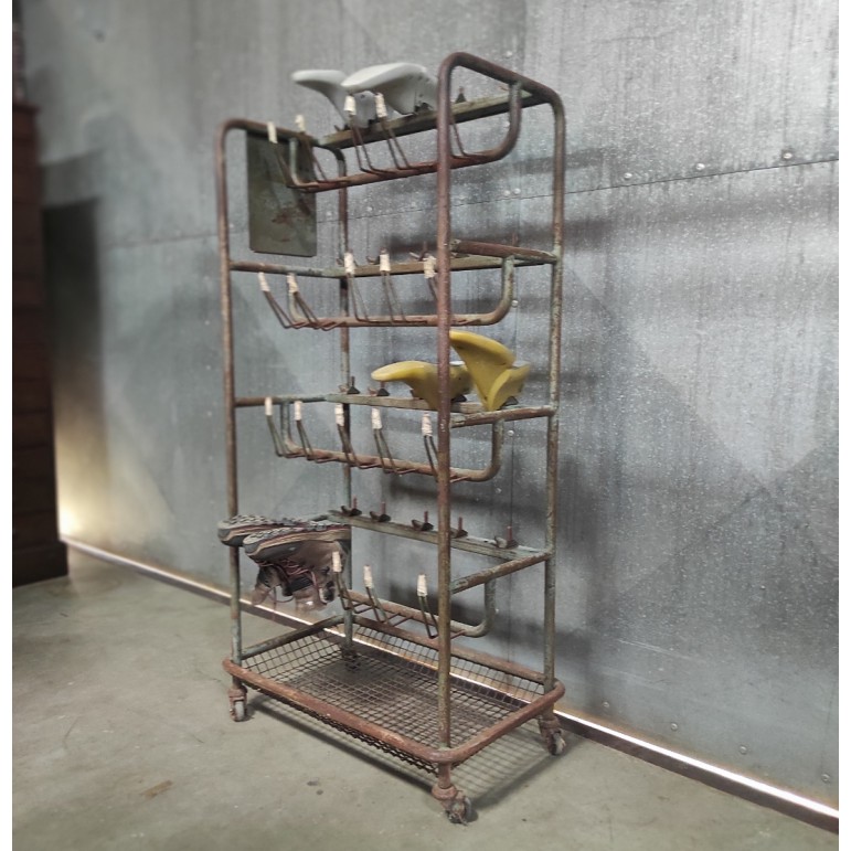 Industrieel Rolrek Schoenrek Schoenkast Metaal Mancave