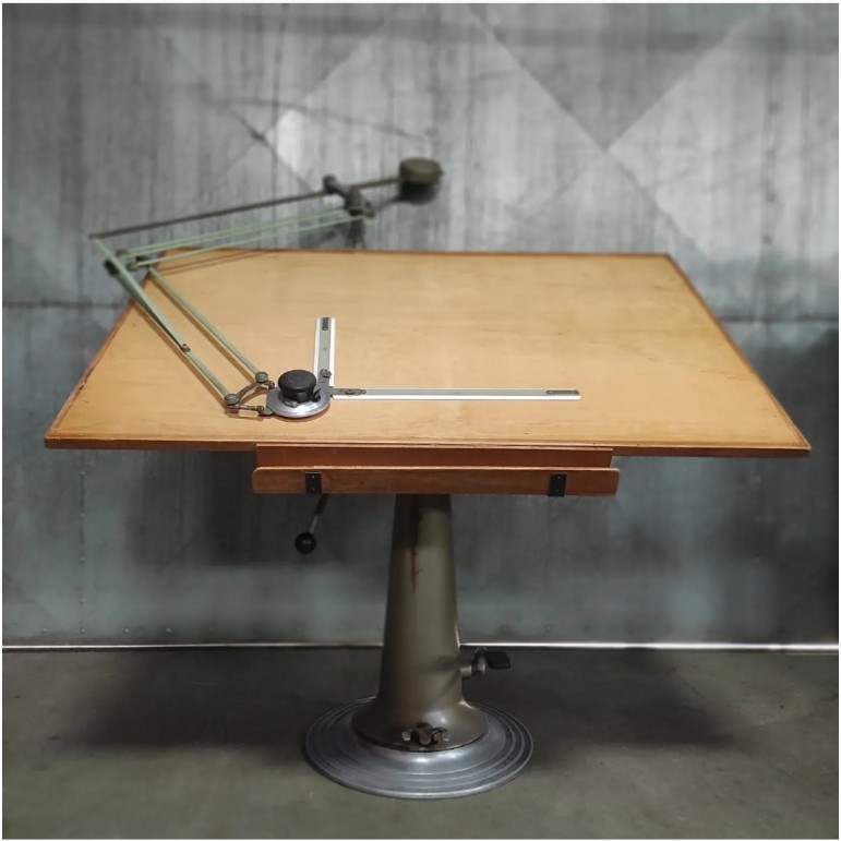 1950s Nike Eskilstuna Sweden Tekentafel Drafting Table Hydraulic System